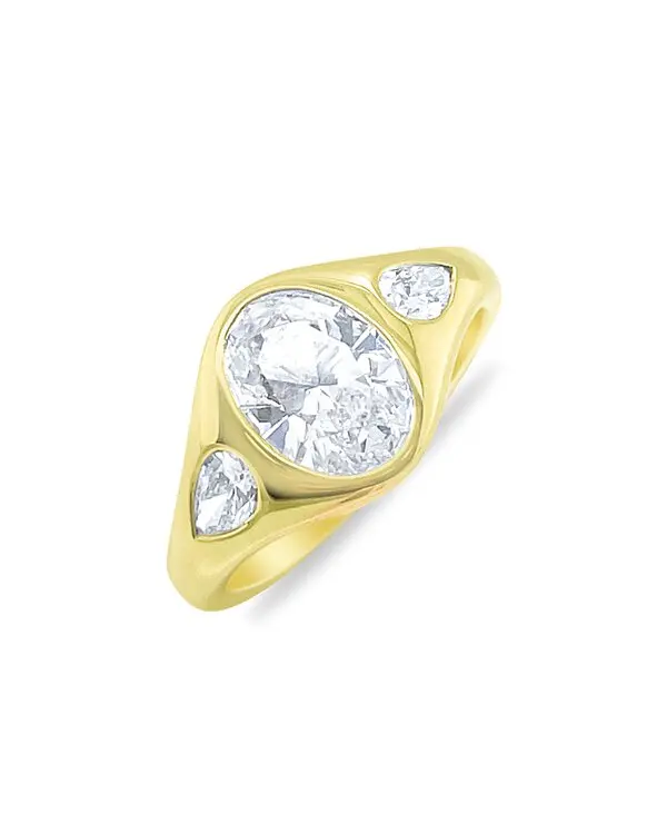 Meira T 14k Yellow Lab Grown Diamond And Pearl Ring - Gold