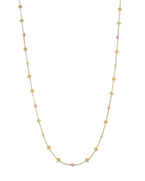Roberto Coin 18k Yellow Principessa Pink Opal And Diamond Necklace - Gold