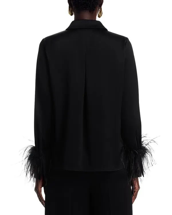 UNGARO Luna Satin Back Crepe Blouse
