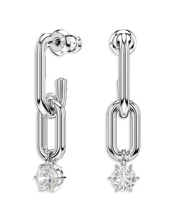 SWAROVSKI Constella Crystal Link Drop Earrings - Silver