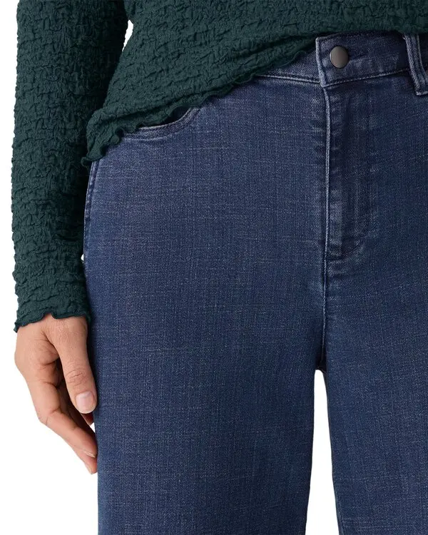 Eileen Fisher High-rise Wide-leg Jeans - Medium Indigo