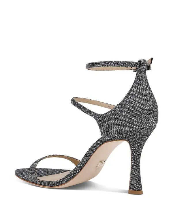 Badgley Mischka Valencia Strappy Sandals - Pewter Glitter