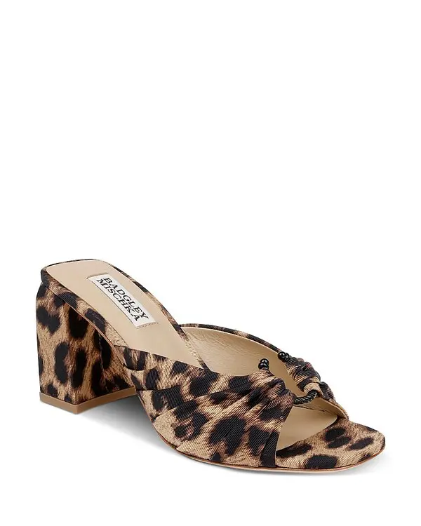 Badgley Mischka Vayla Leather Sandals - Natural Leopard