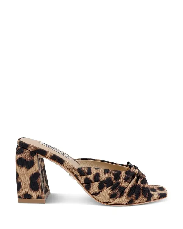 Badgley Mischka Vayla Leather Sandals - Natural Leopard