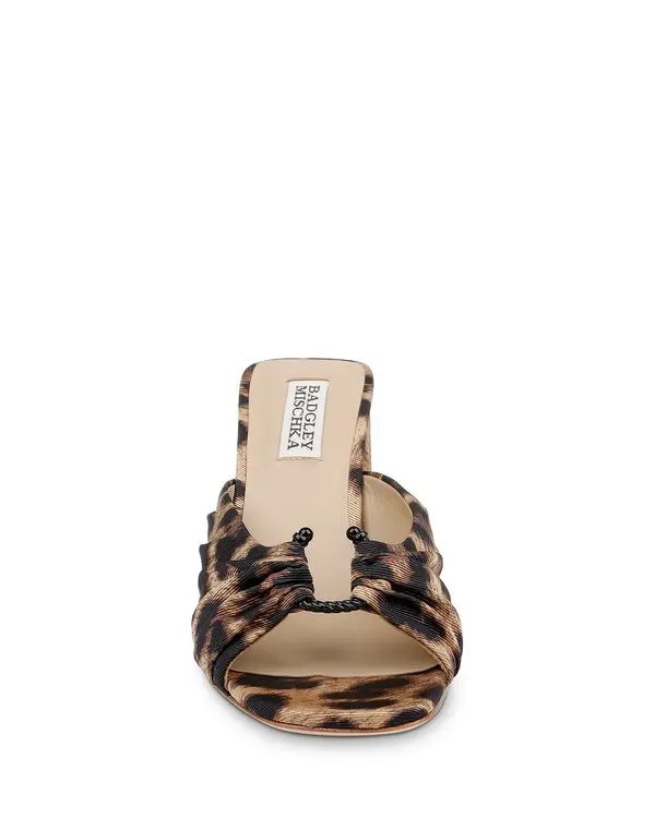 Badgley Mischka Vayla Leather Sandals - Natural Leopard