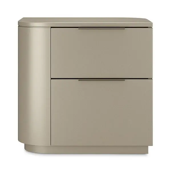 CARACOLE Oblique Left Nightstand - Silver