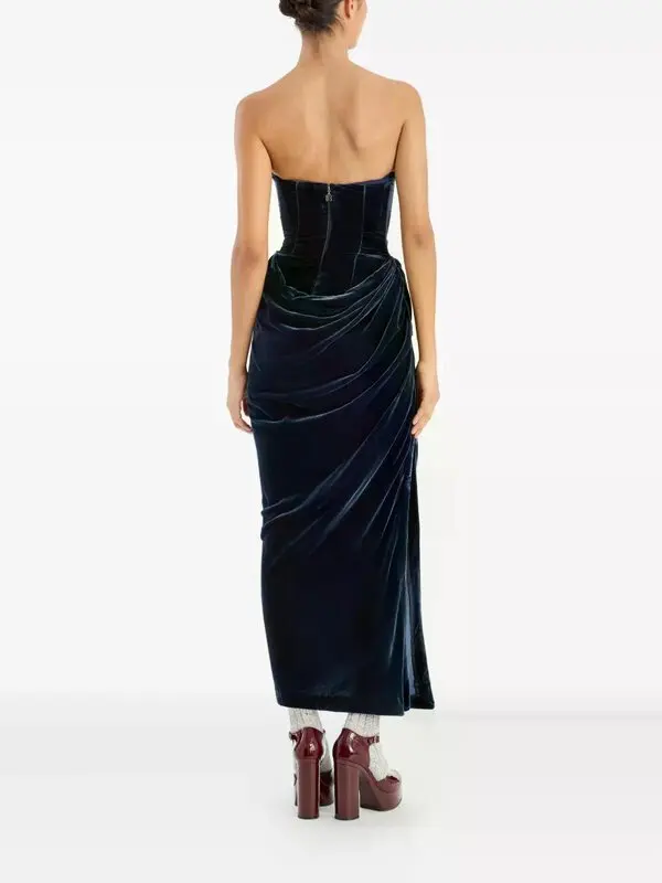 ROTATE BY BIRGER CHRISTENSEN Velvet Slit Maxi Dress