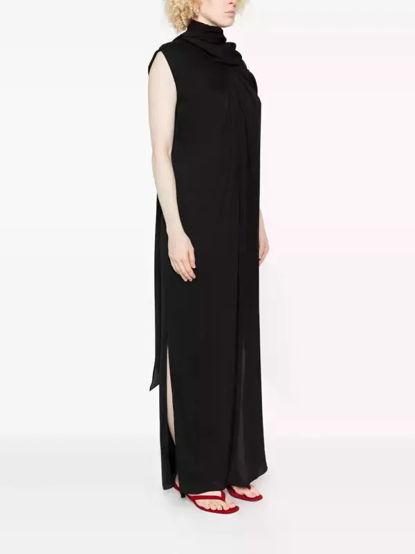 LANVIN Knot-detail Sleeveless Dress - Black