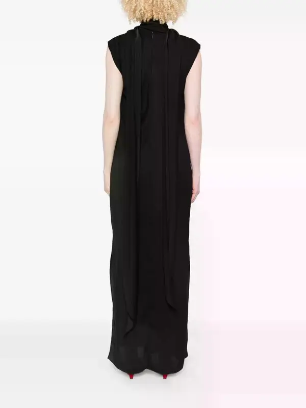 LANVIN Knot-detail Sleeveless Dress - Black