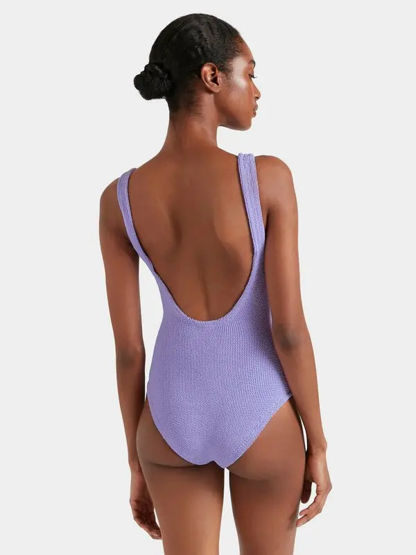 Hunza G Coverage Square Neck One Piece Swimsuit - Crinkle Lilac