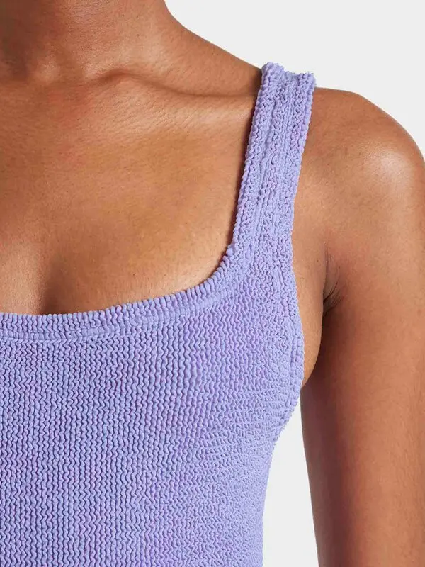 Hunza G Coverage Square Neck One Piece Swimsuit - Crinkle Lilac