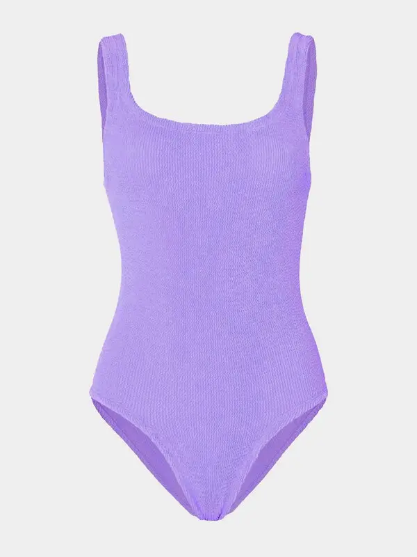 Hunza G Coverage Square Neck One Piece Swimsuit - Lilac