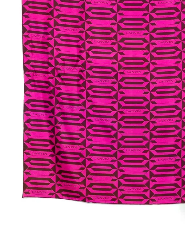 LANVIN Geometric-pattern Silk Scarf - Pink