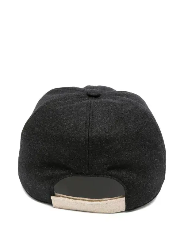 Eleventy Curved-peak Wool-blend Baseball Cap - Black