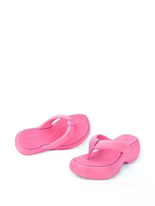 Melissa Free Fuzzy Platform Flip-flops - Pink