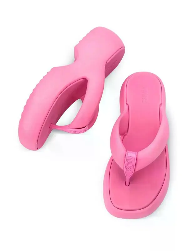 Melissa Free Fuzzy Platform Flip-flops - Pink