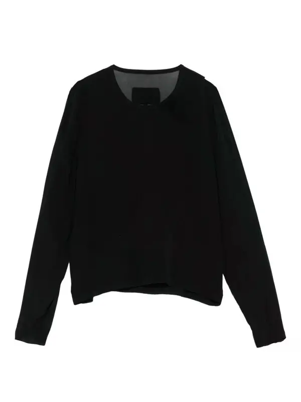 PRIVATE 0204 Sheer-panel Long-sleeve T-shirt
