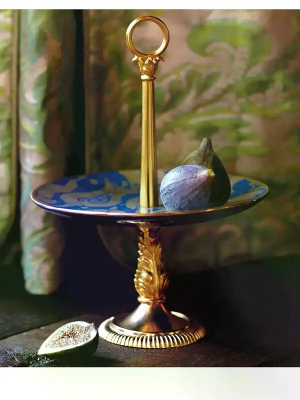 L'Objet Fortuny 24k Gold Dessert Stand - Blue