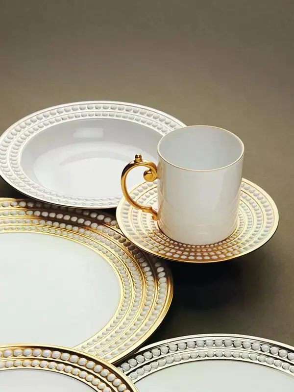 L'Objet Perlée Espresso Cups And Saucers - White