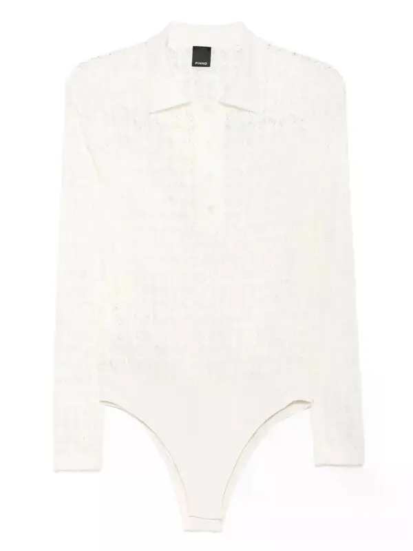 Pinko Lace-panel Polo Bodysuit - White