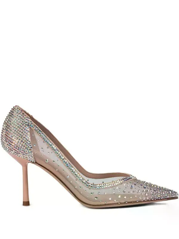 LE SILLA 90mm Nicole Crystal-embellished Mesh Pumps - Grey