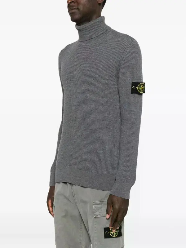 Stone Island Ribbed Turtleneck Sweater