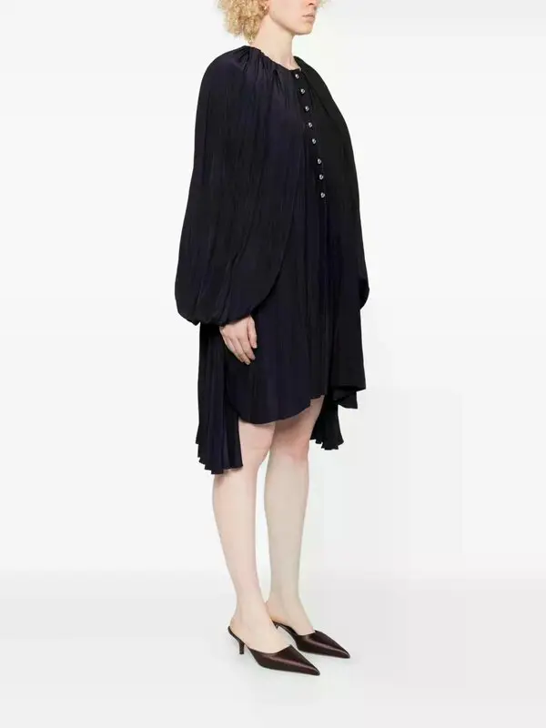 LANVIN Pleated Button-front Mini Dress