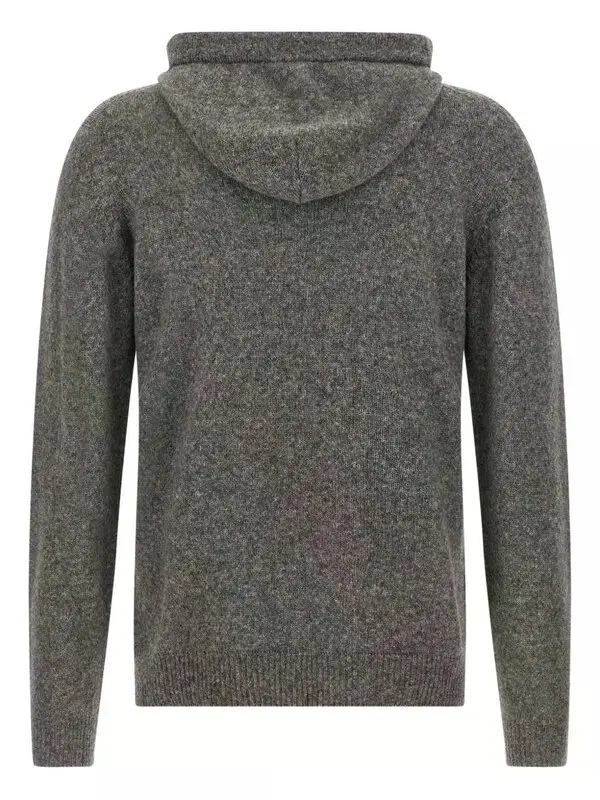 ROBERTO COLLINA Knitted Hoodie - Grey