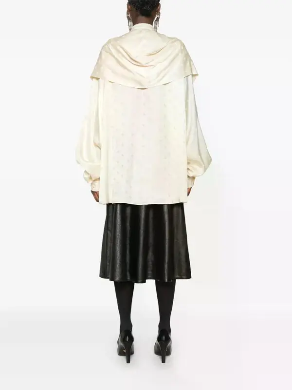 Balenciaga Letter-patterned Satin Blouse - Neutrals