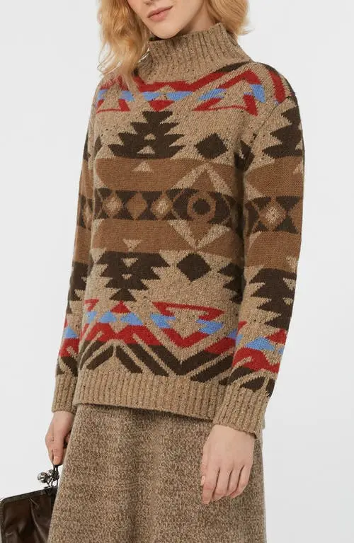 Max Mara Eritrea Jacquard Mock Neck Sweater