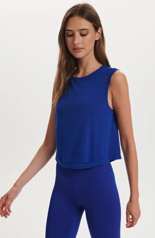 Varley Nate Seamless Crop Tank - Sodalite Blue