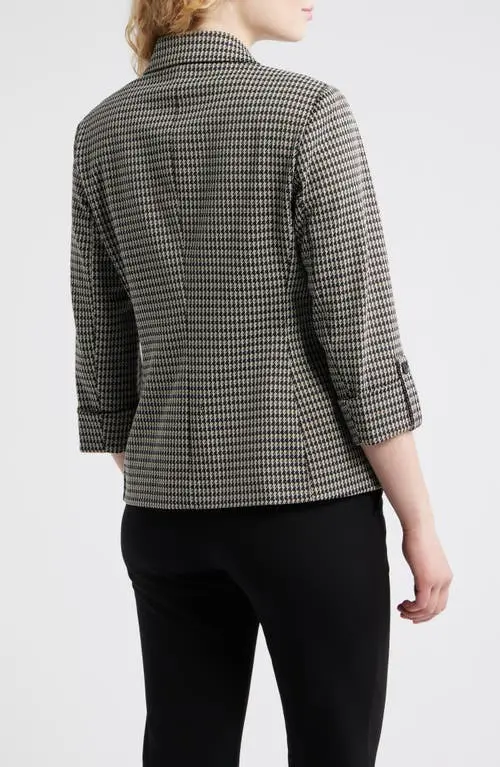 Anne Klein Houndstooth Jacquard Knit Jacket