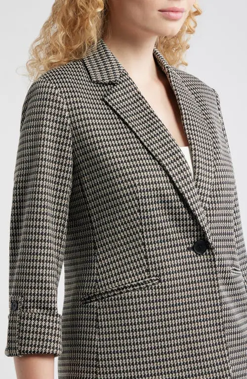 Anne Klein Houndstooth Jacquard Knit Jacket