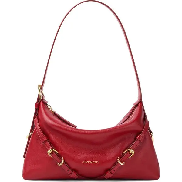 Givenchy Mini Voyou Leather Shoulder Bag - 601-dark Red