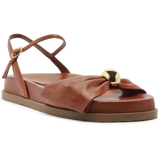 AREZZO Rayna Ankle Strap Sandal - Winter Cognac