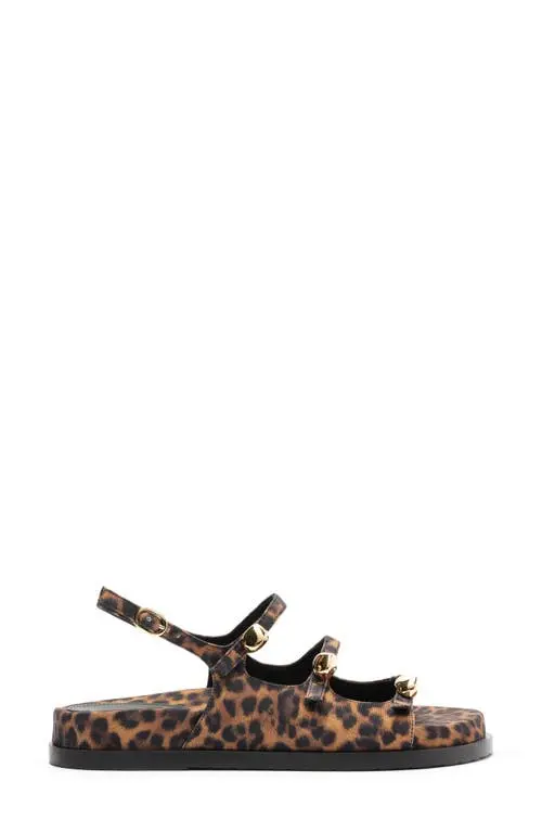 AREZZO Felice Slingback Platform Sandals - Natural Leopard