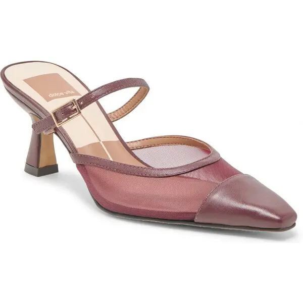 Dolce Vita Loyd Pointed Toe Pumps - Burgundy Mesh