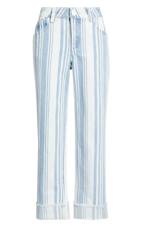 Wit & Wisdom High Waist Fray Hem Jeans - Light Blue