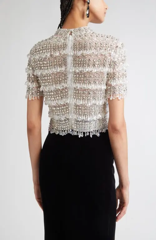 Carolina Herrera Crystal Embellished Crop Top