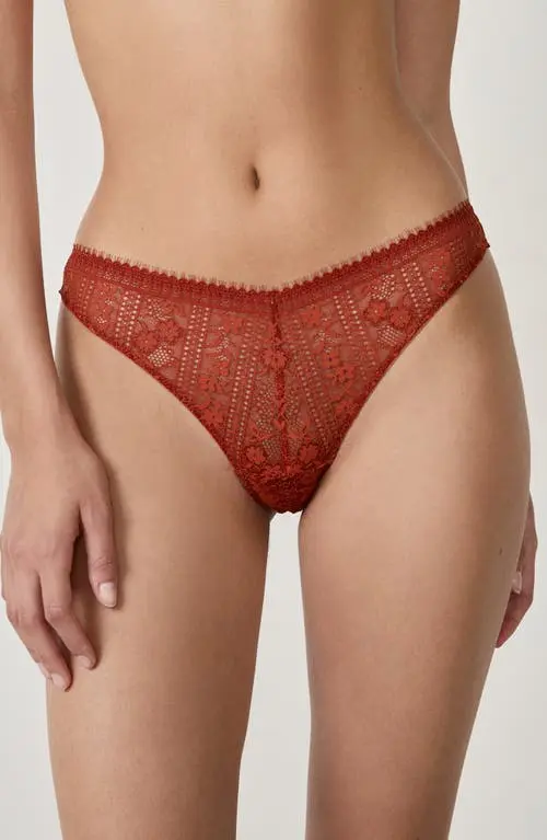 ETAM Aura Lace Tanga Thong - Brown