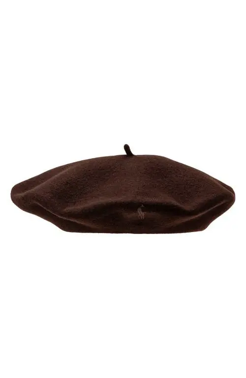 Polo Ralph Lauren Icons Wool Beret - Dark Brown