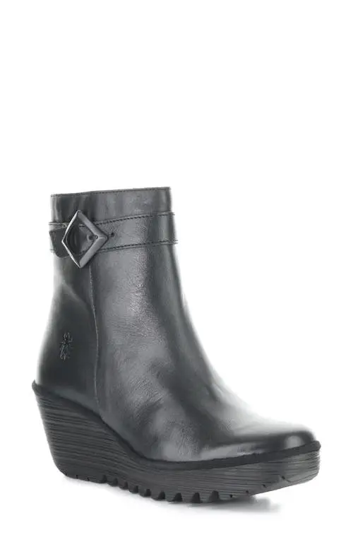 Fly London Yuji Wedge Bootie - Black