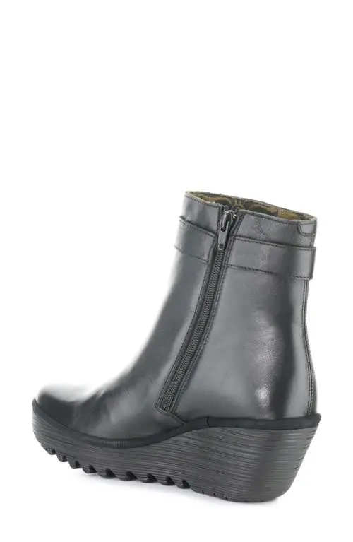 Fly London Yuji Wedge Bootie - Black