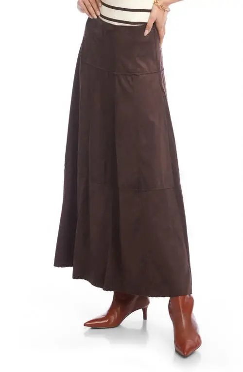 Karen Kane Faux Suede A-line Maxi Skirt