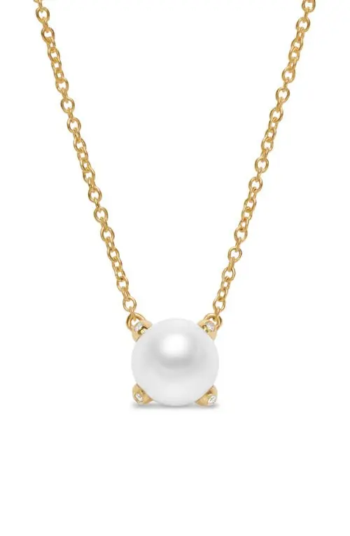 David Yurman Pearl Pendant Necklace With Diamonds - Gold