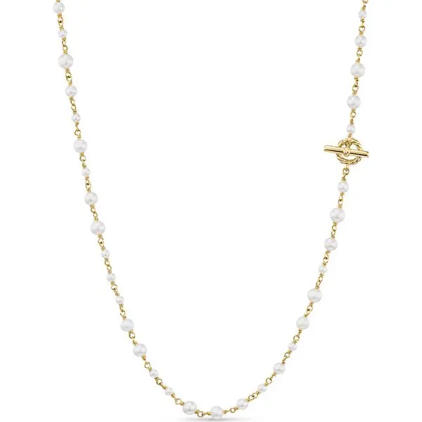 David Yurman Pearl Toggle Necklace - Gold