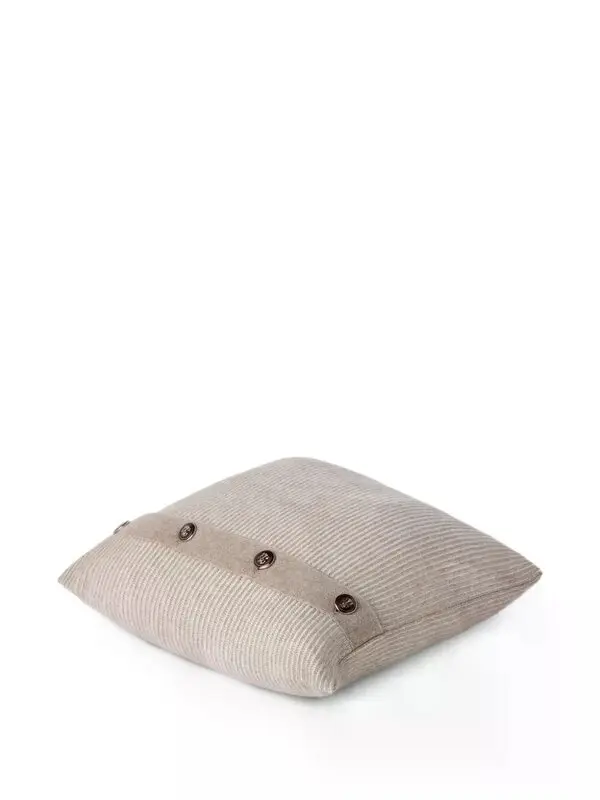 Brunello Cucinelli Ribbed Buttoned Cushion - Neutrals