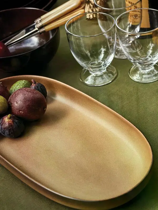 L'Objet Small Terra Oval Platter - Brown