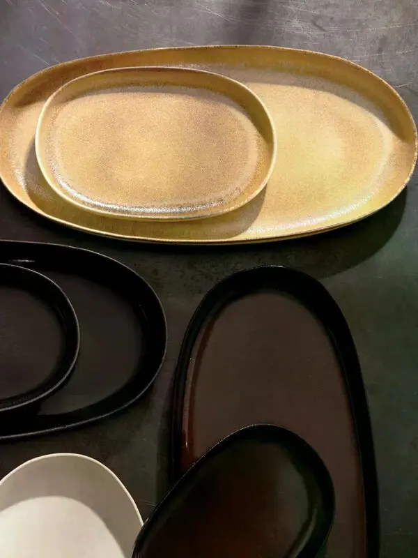 L'Objet Small Terra Oval Platter - Brown