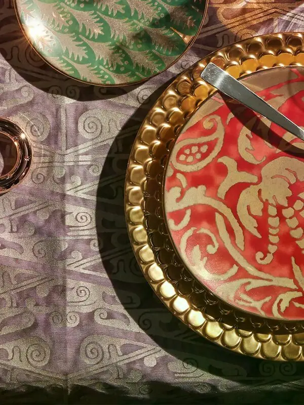 L'Objet Fortuny Gold-embossed Plate